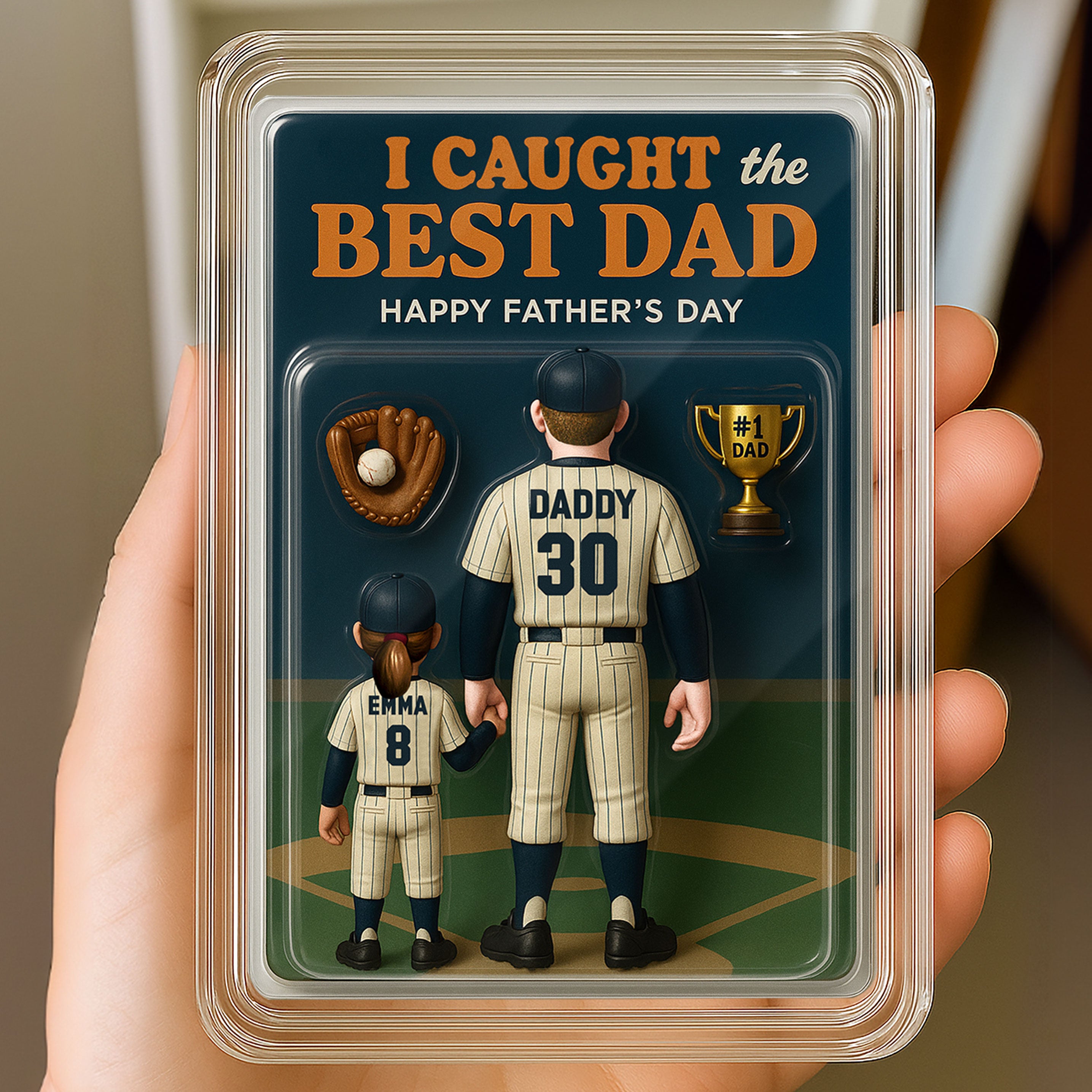 Personalized Baseball Dad & Daughter Acrylic Plaque - A Heartfelt Fath ...