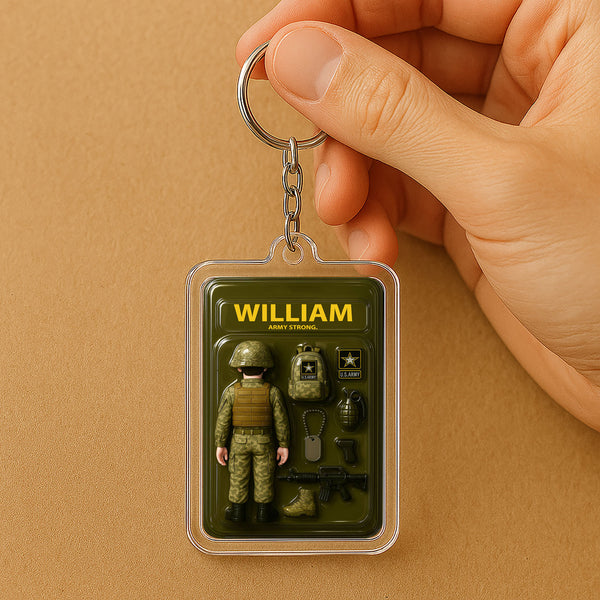 Personalized US Army Father's Day Gift Acrylic Keychain - Custom US Ar ...